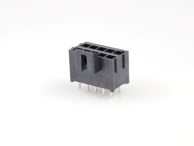 Ultra-Fit Vertical Header, 3.50mm Pitch, Dual Row, 14 Circuits, with Solder Clips, Tin (Sn) Plating, Black, Glow-Wire Capable, Tray