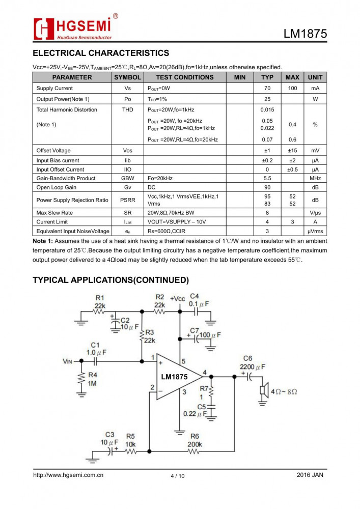 LM1875TB datasheet page 4