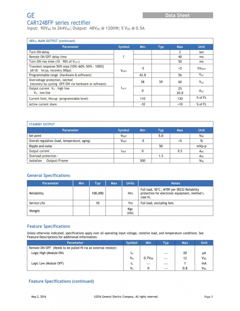 CAR1248FPBC-Z01A datasheet page 3