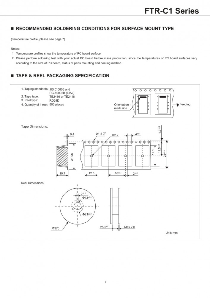 FTR-C1 datasheet page 5