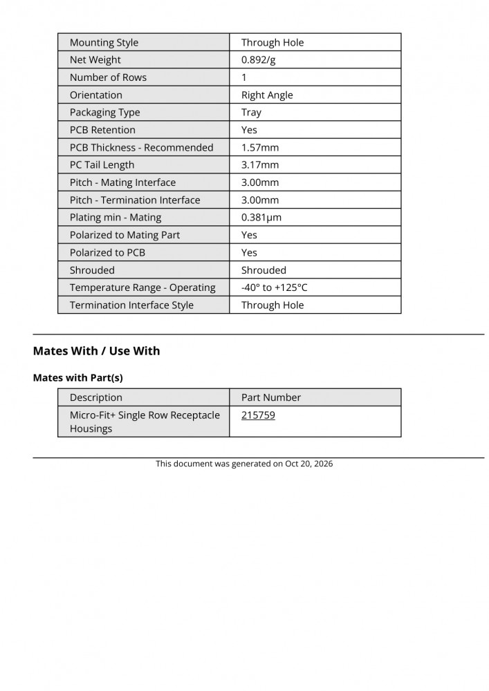 MOLEX 2157602045 product document preview, page 3