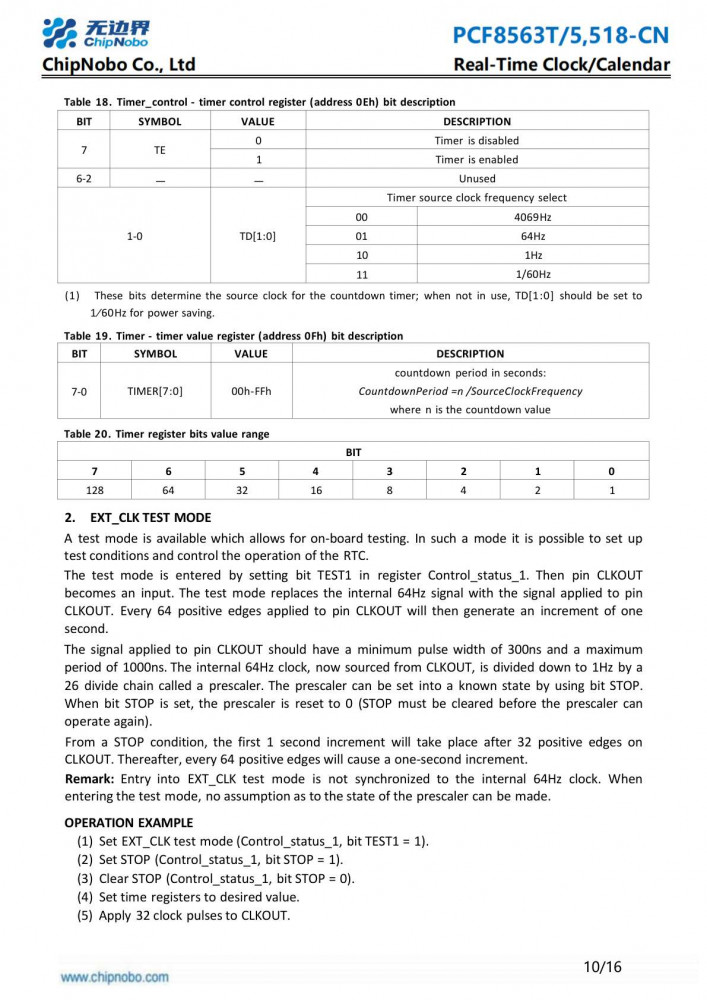 PCF8563T/5,518-CN datasheet page 10
