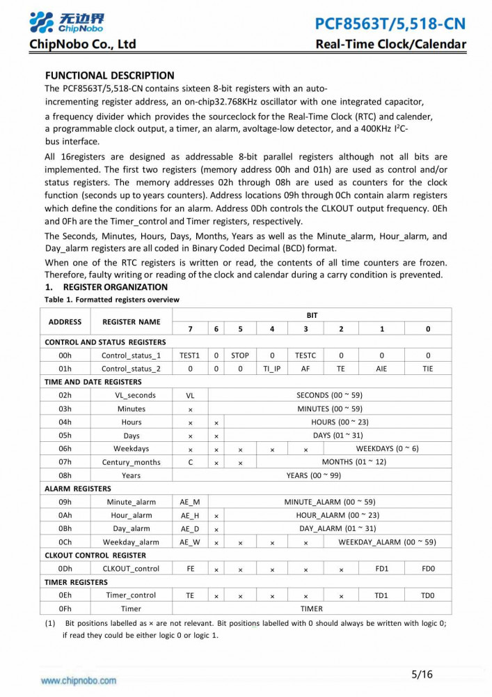 PCF8563T/5,518-CN datasheet page 5