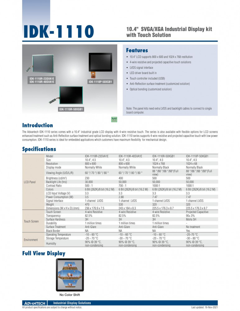 IDK-1110R-23SVA1E technical document page 1