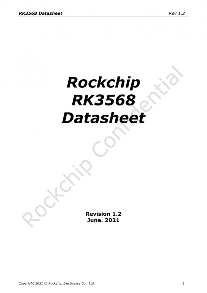 RK3568 datasheet page 1