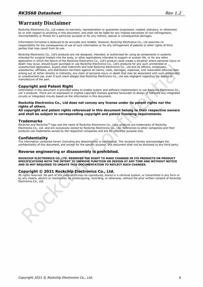 RK3568 datasheet page 6