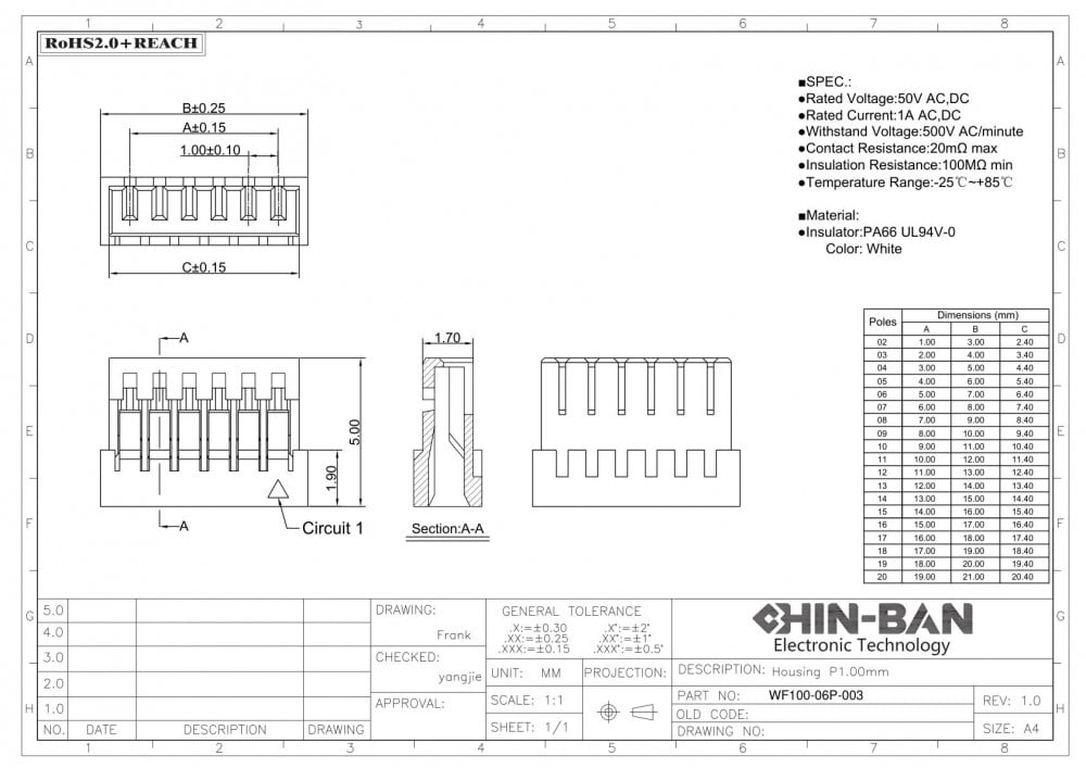 WF100-06P-003 technical document preview