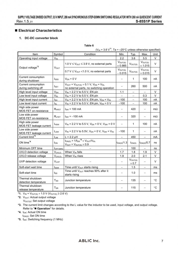 S-85S1P datasheet page 7