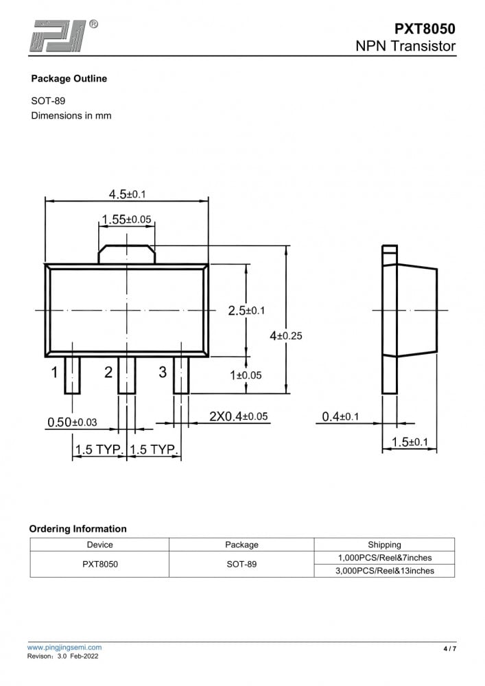 PXT8050D datasheet page 4