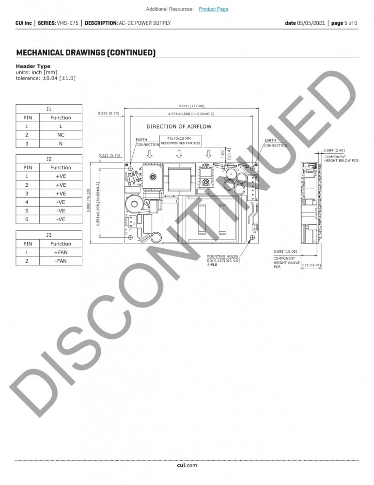 CUI VMS-275 datasheet page 5
