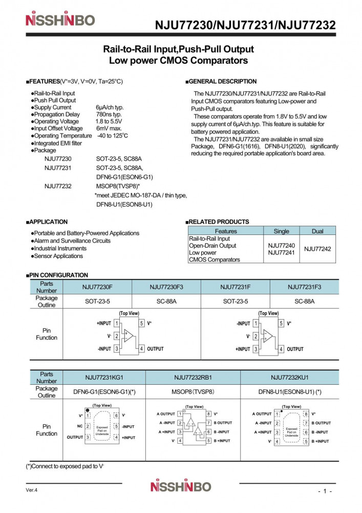 NJU77231 technical document page 1