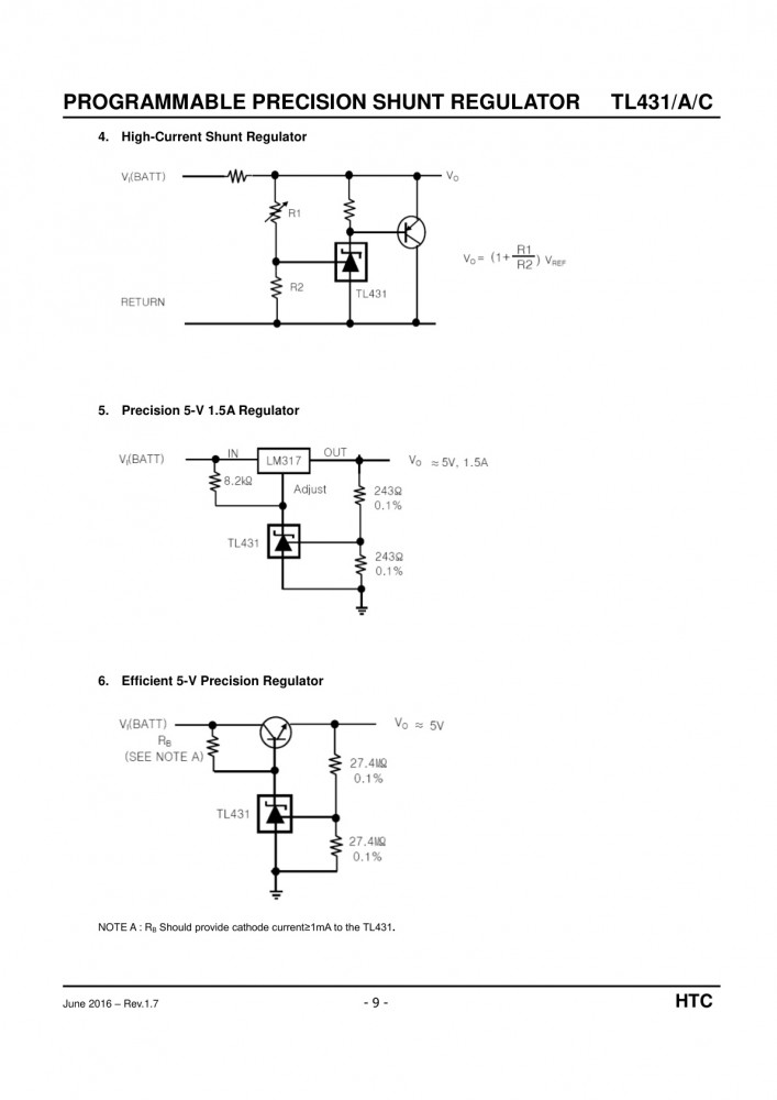 HTC TL431C datasheet page 9