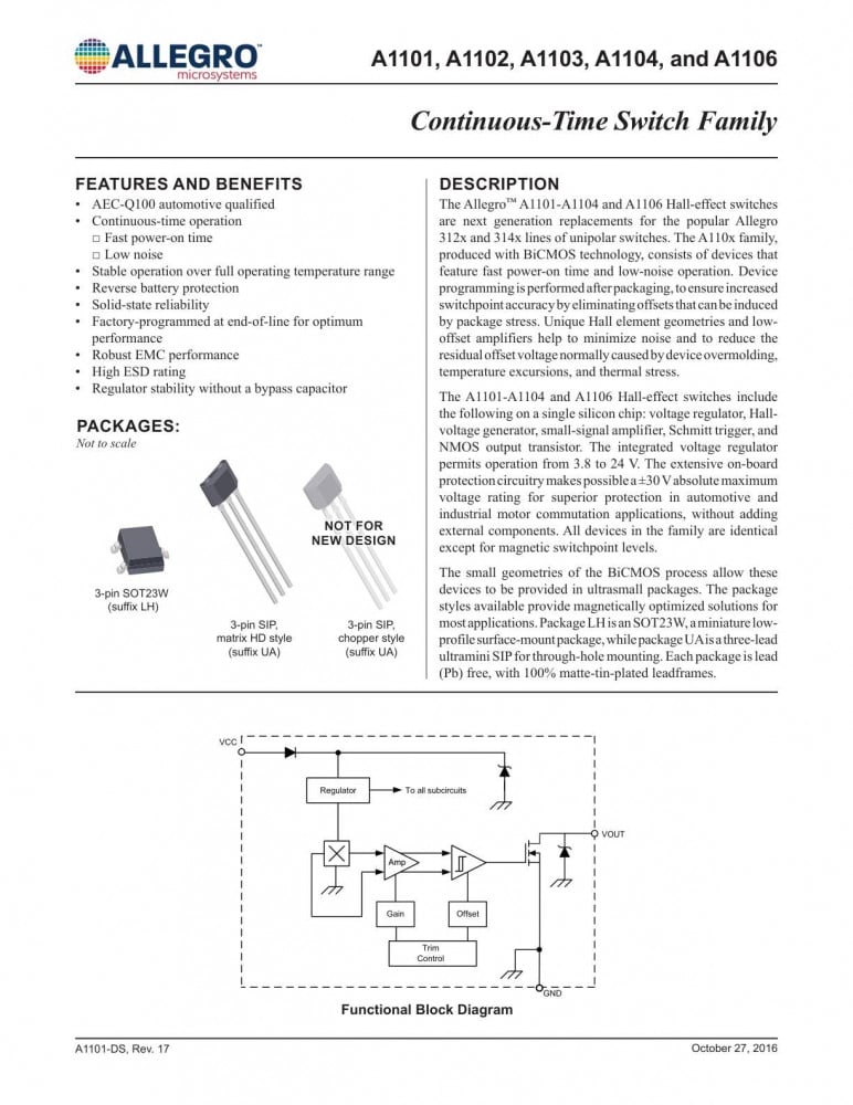 A1104LLHLT-T datasheet page 1