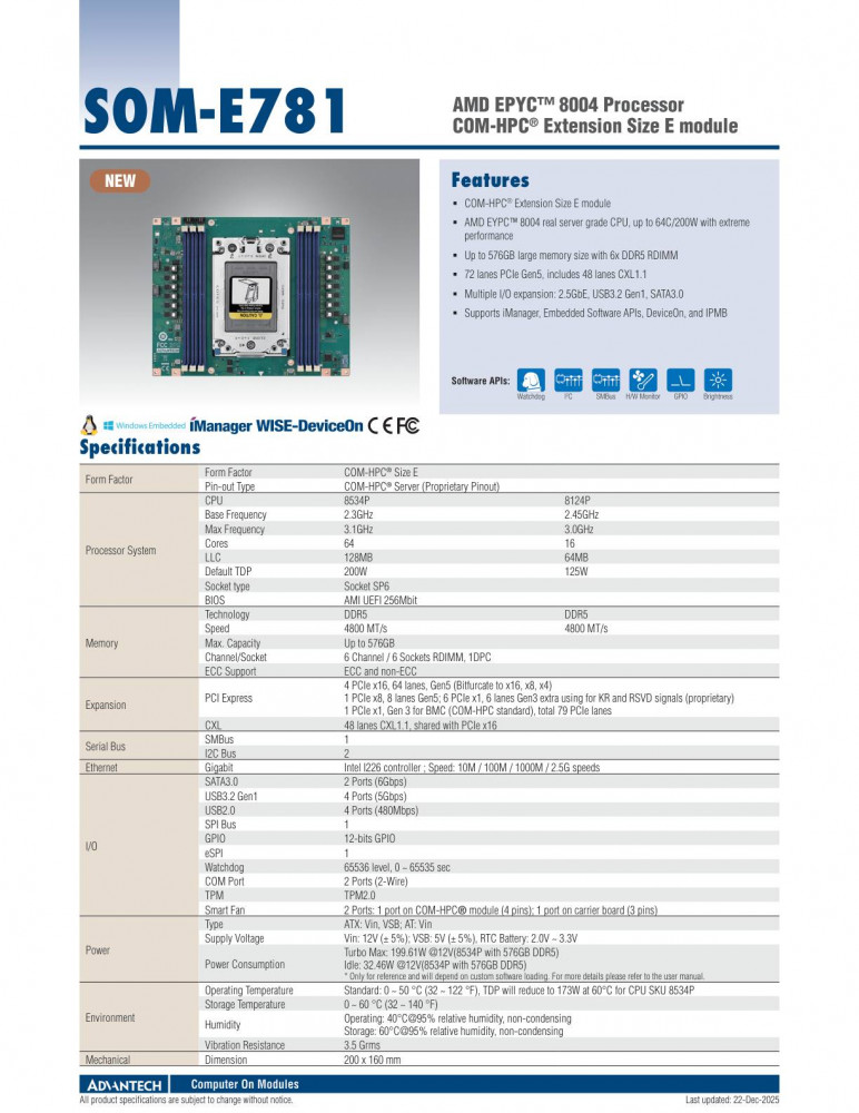 SOM-E781 technical document page 1