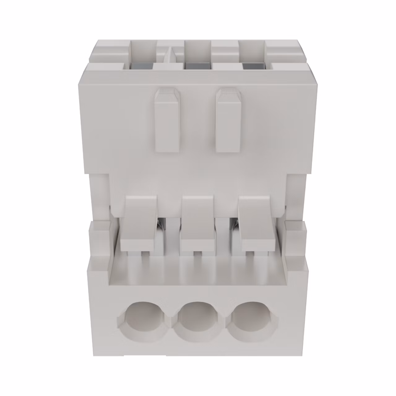 Appli-Mate RAST 2.5 IDT Housing, 2.50mm Pitch, Female, 3 Circuits, Beaded Terminal, Position Keys A & D Removed, Open Endwalls, Polarizing Rib Between Circuits 1 & 2 for sale