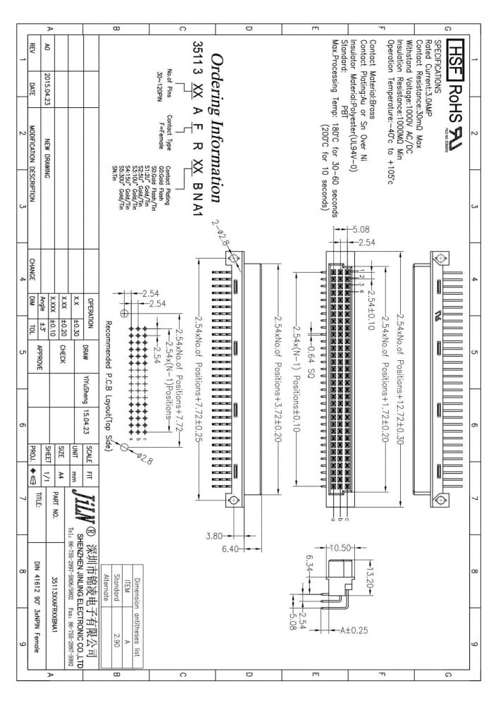 JILN 3511330AFRS0BNA1 technical document page