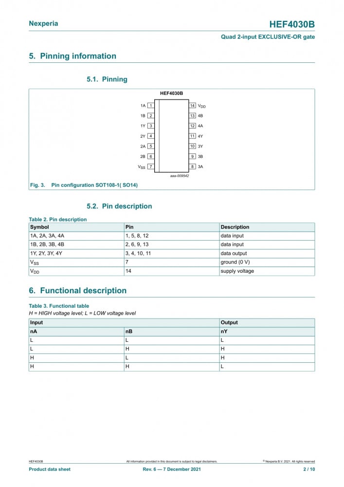 HEF4030BT,653 datasheet page 2