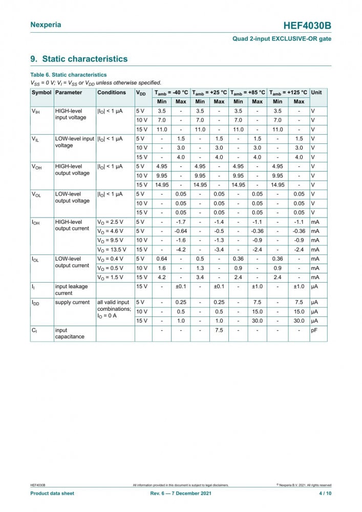 HEF4030BT,653 datasheet page 4