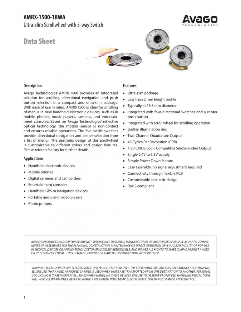 AMRX-1500-1BWA datasheet page 1