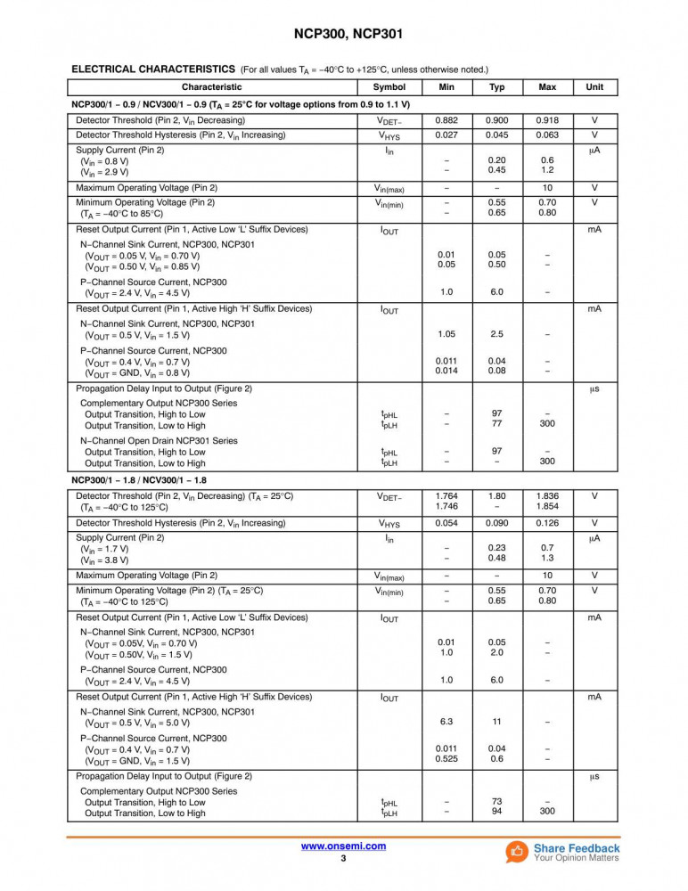 NCV301 datasheet page 3