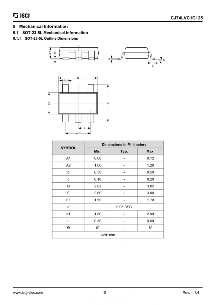 CJ74LVC1G125R5N datasheet page 10