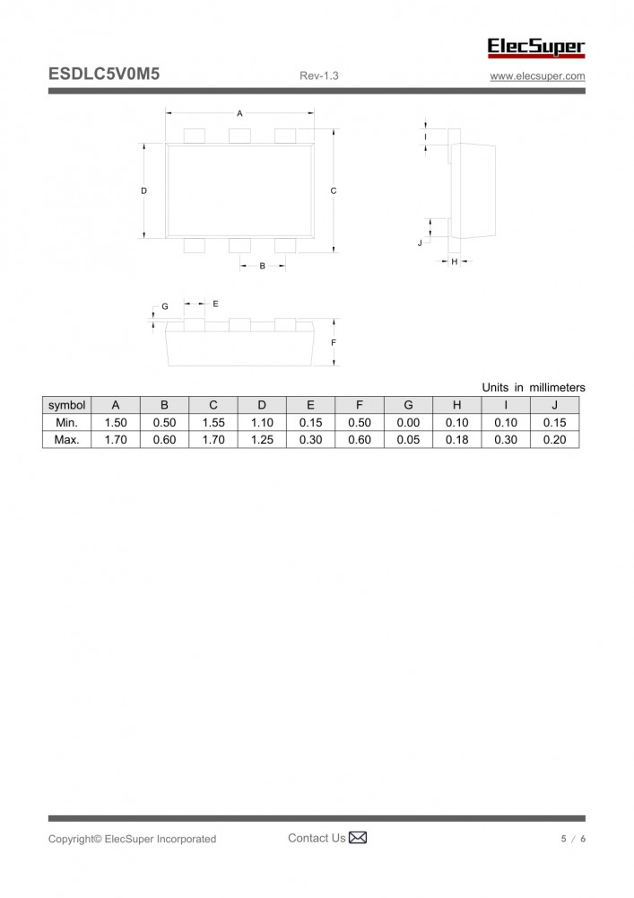ESDLC5V0M5 datasheet page 5