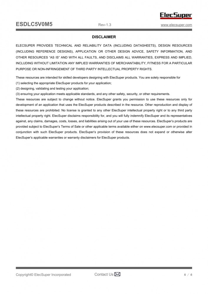 ESDLC5V0M5 datasheet page 6