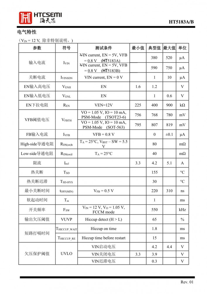 HT5183A datasheet page 4