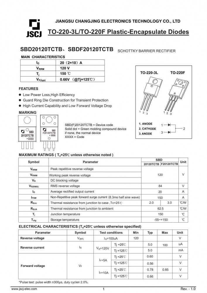 SBDF20120TCTB datasheet page 1