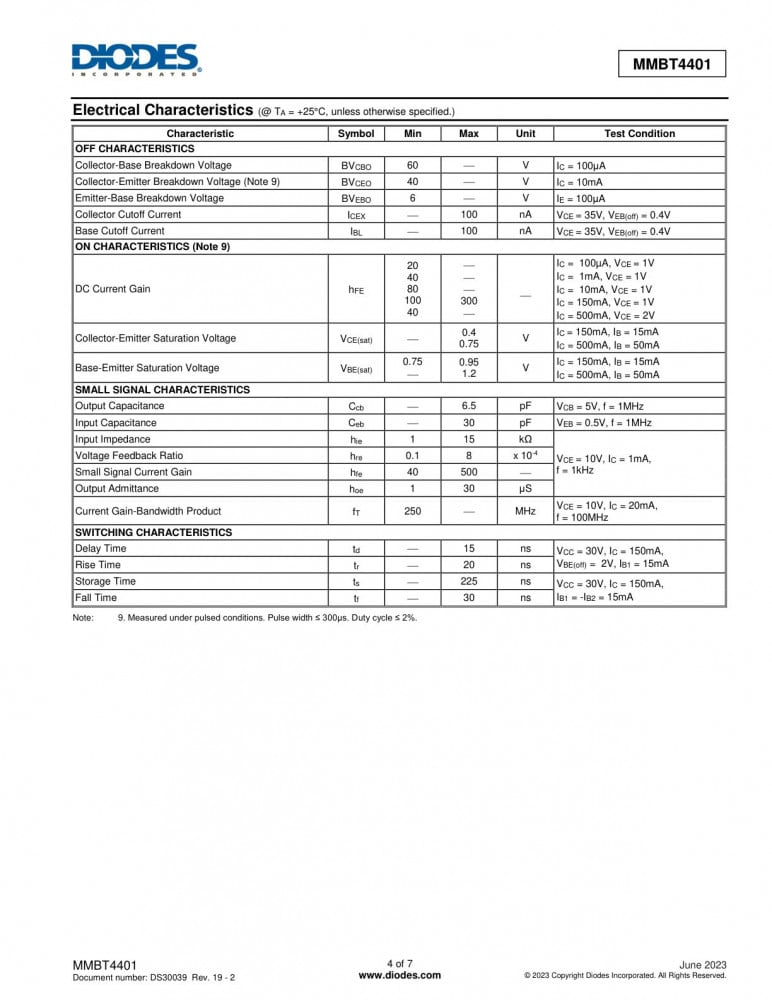 MMBT4401-7-F datasheet page 4