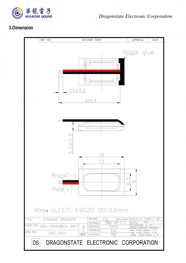 HDK-160908ZA-3W11 reliability page