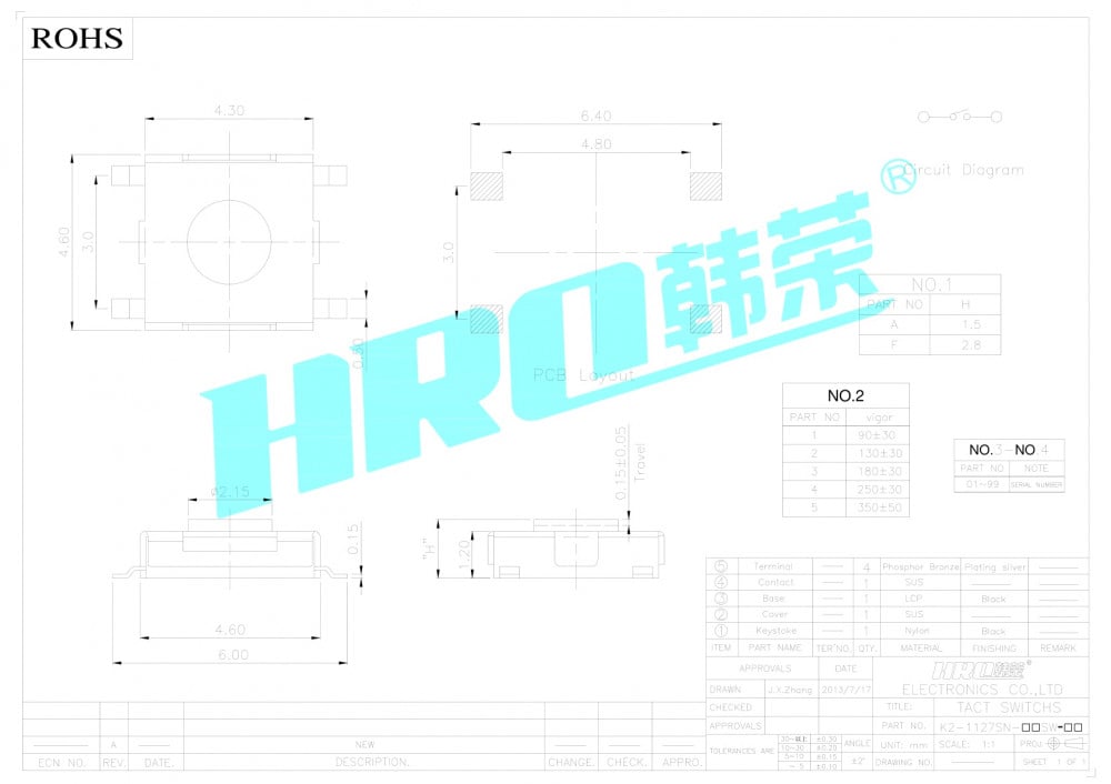 K2-1127SN-A4SW-01 technical drawing
