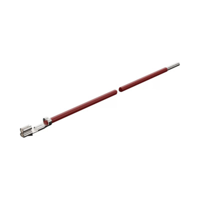 Pre-Crimped Lead Mini-SPOX Female-to-Pigtail, Tin (Sn) Plating, 75.00mm Length, 22 AWG, Red for sale