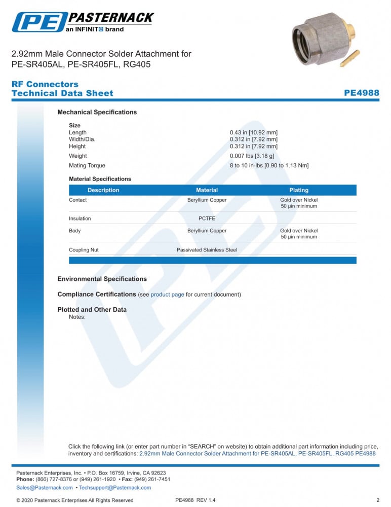 PE4988 datasheet page 2