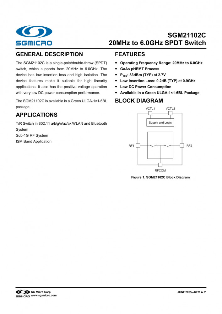 SGM21102C datasheet page 1