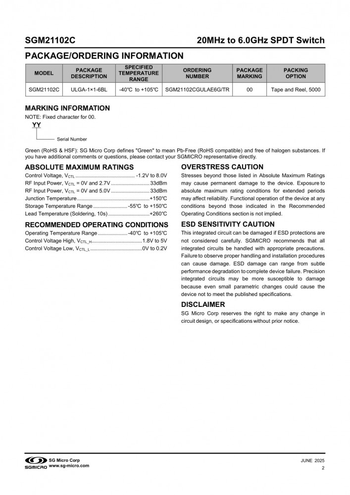 SGM21102C datasheet page 2