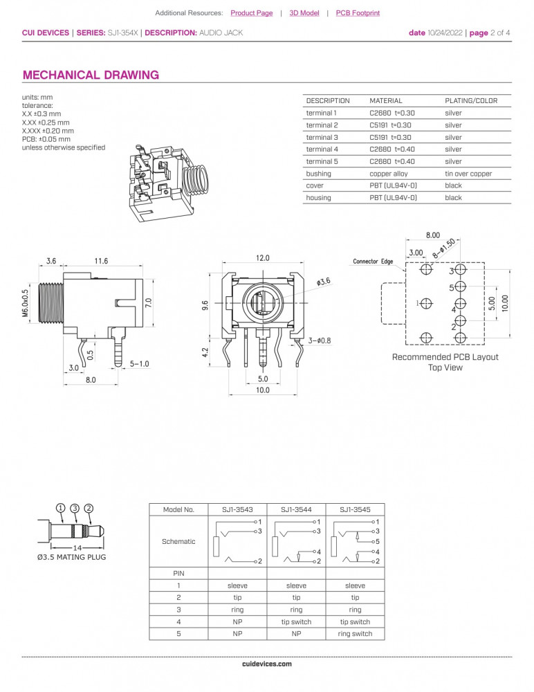 SJ1-3544 datasheet page 2
