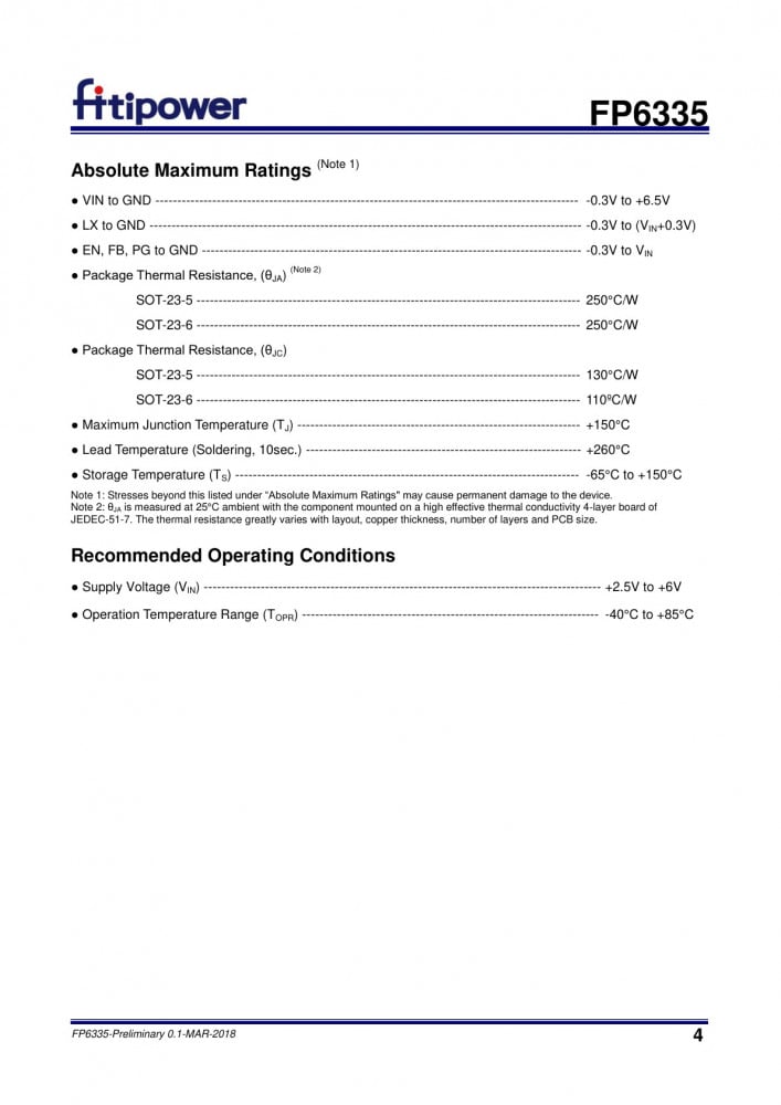 FP6335S5 datasheet page 4