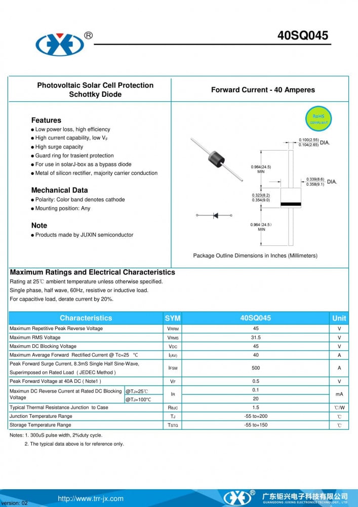40SQ045 datasheet page 1