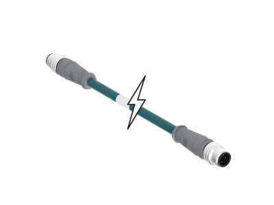 Micro-Change (M12) Double-Ended Cordset, 4 Poles, D-Coded, Male (Straight) to Male (Straight), 26 AWG, TPE Cable, 1.0m (3.28') Length