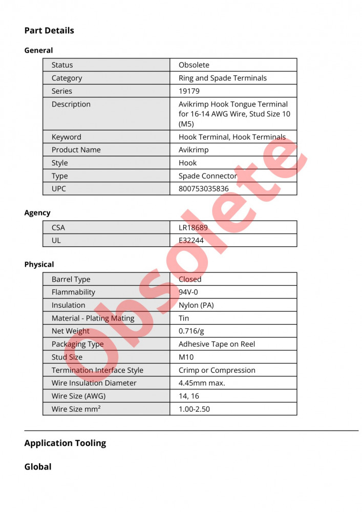 Technical document image 2 for MOLEX 191790013