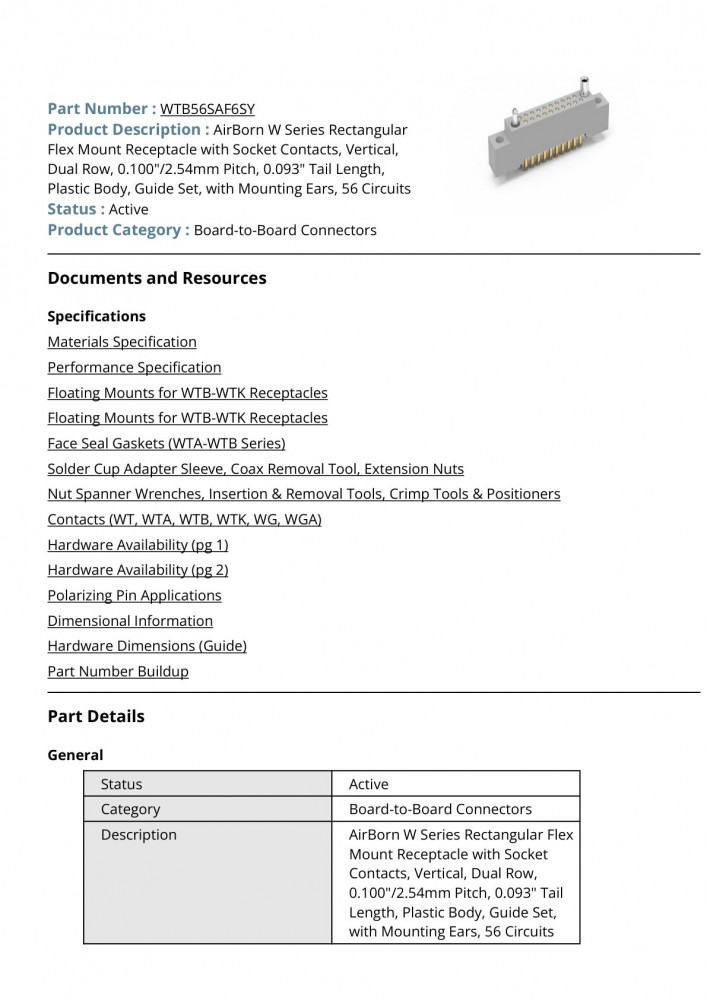 WTB56SAF6SY technical document image 1