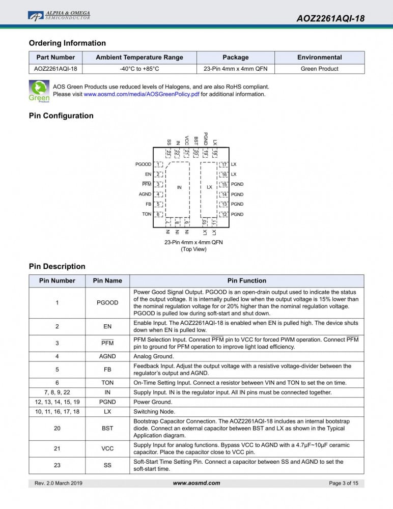 AOZ2261AQI-18 datasheet page 3