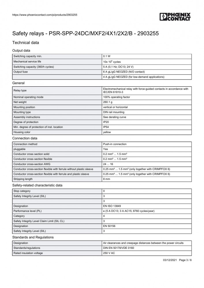 Phoenix Contact 2903255 technical document page 3