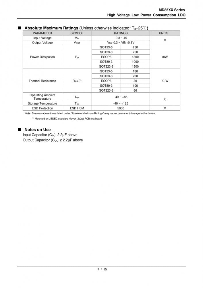 MD85XX datasheet page 4