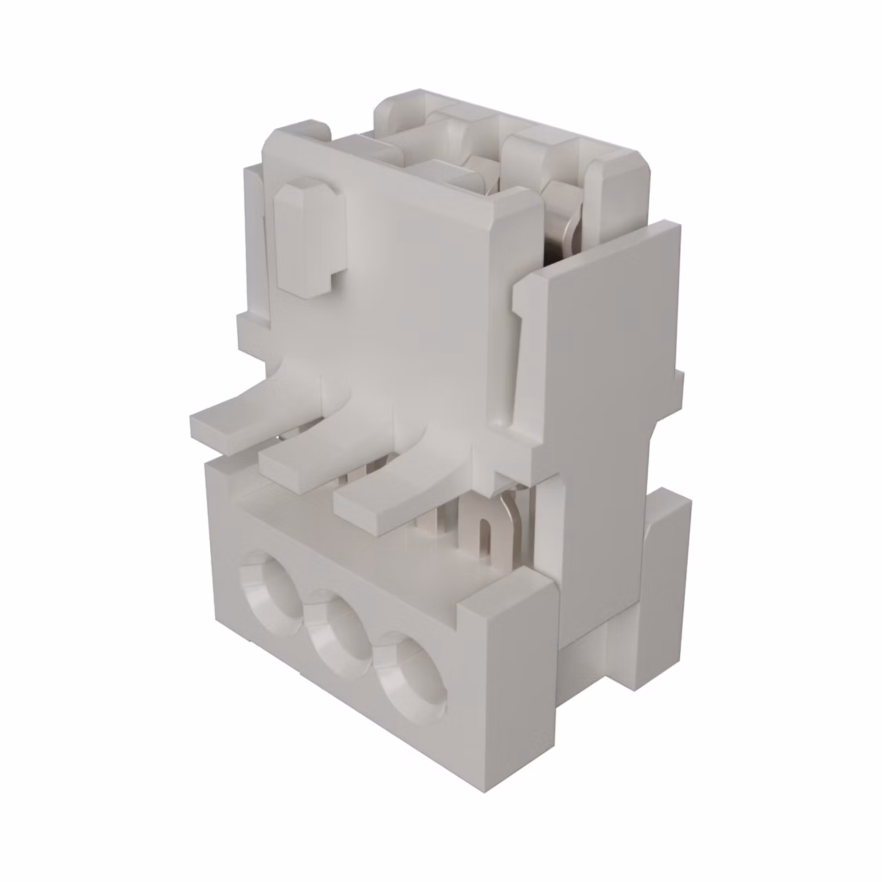Appli-Mate RAST 2.5 IDT Housing, 2.50mm Pitch, with Side Latches, Female, 3 Circuits, Position Keys A, C & D Removed, Polarizing Rib Between 1/2, Blue Color Stripe for sale