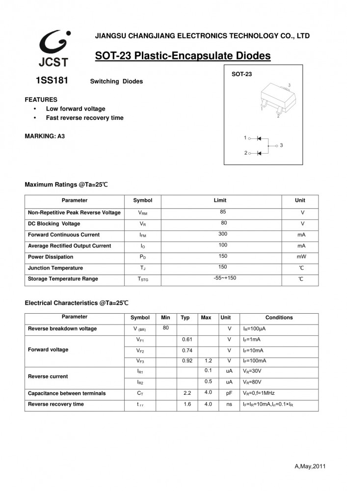 JSCJ 1SS181 datasheet page 1