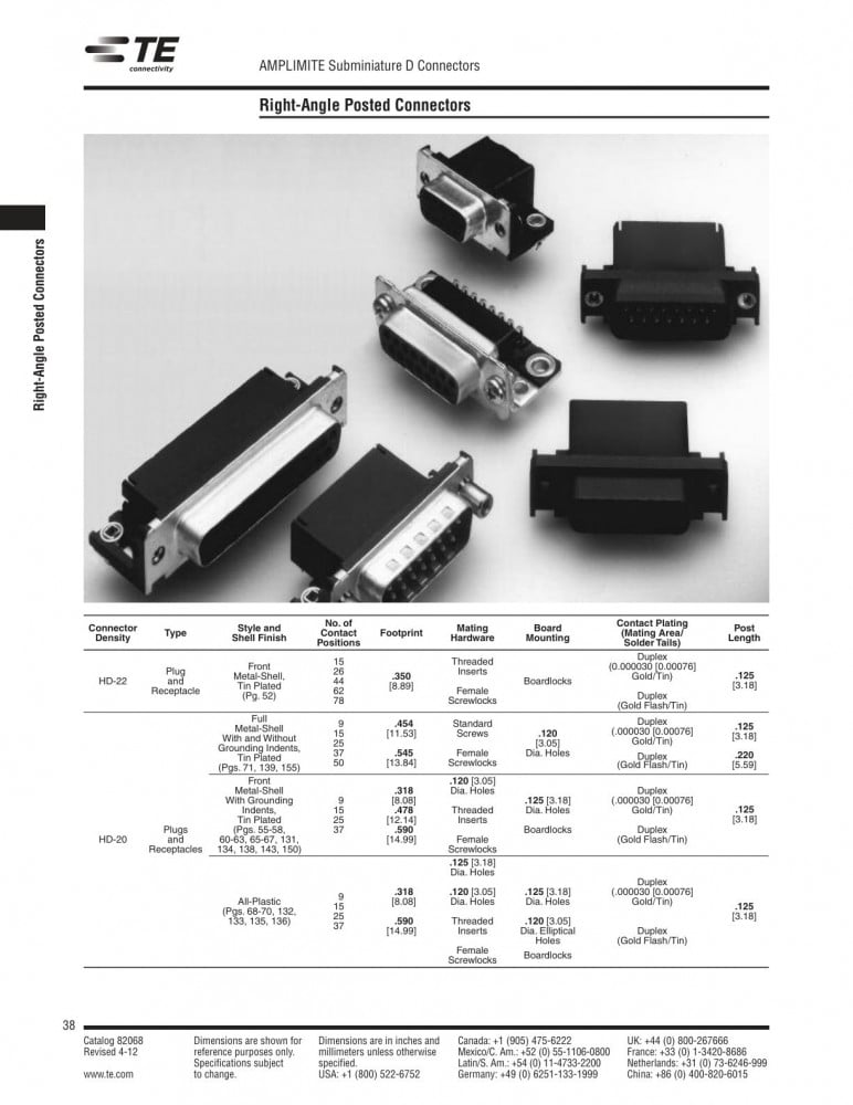 TE Connectivity AMPLIMITE document page 1