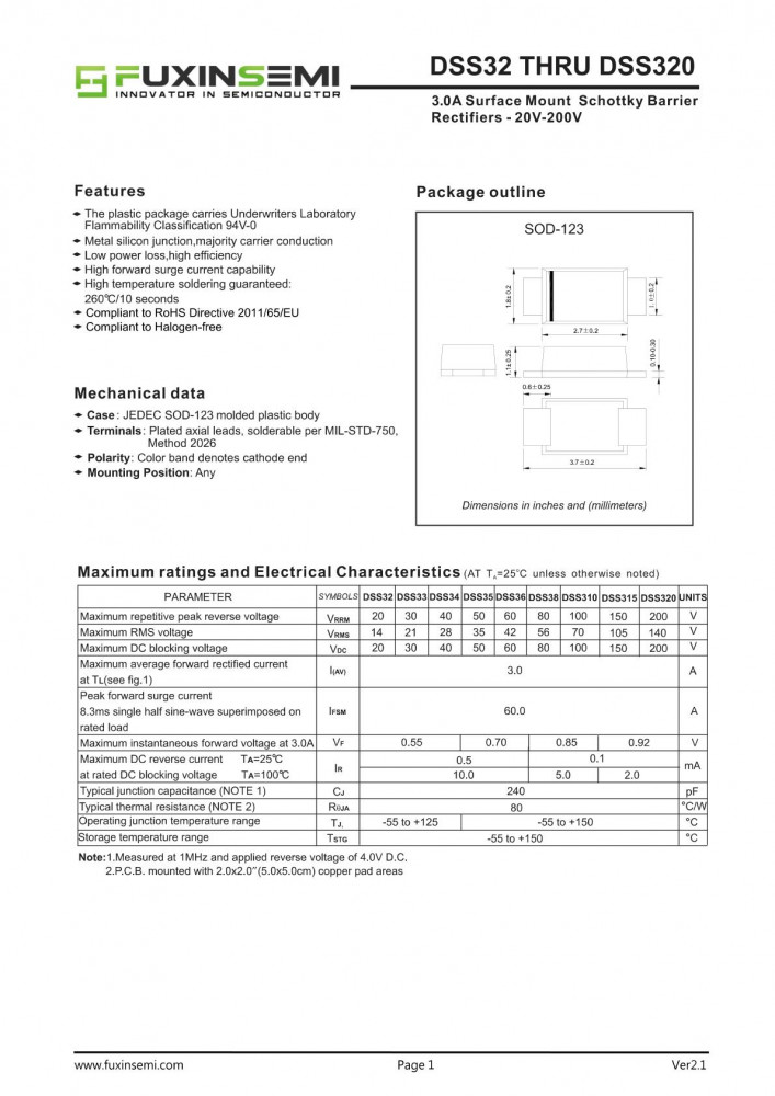 DSS310 datasheet page 1