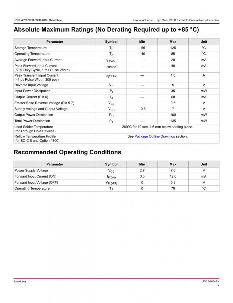 HCPL-270L datasheet page 7